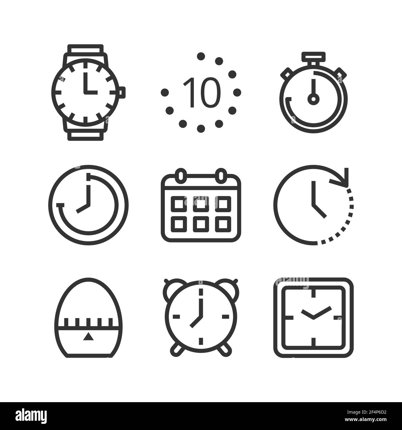 Thin line clock icon Cut Out Stock Images & Pictures - Alamy