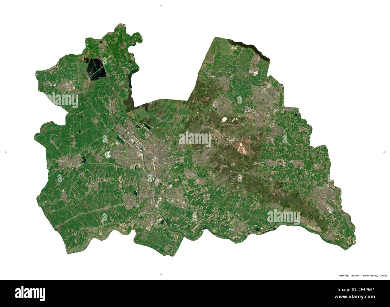 Utrecht, province of Netherlands. Sentinel-2 satellite imagery. Shape ...