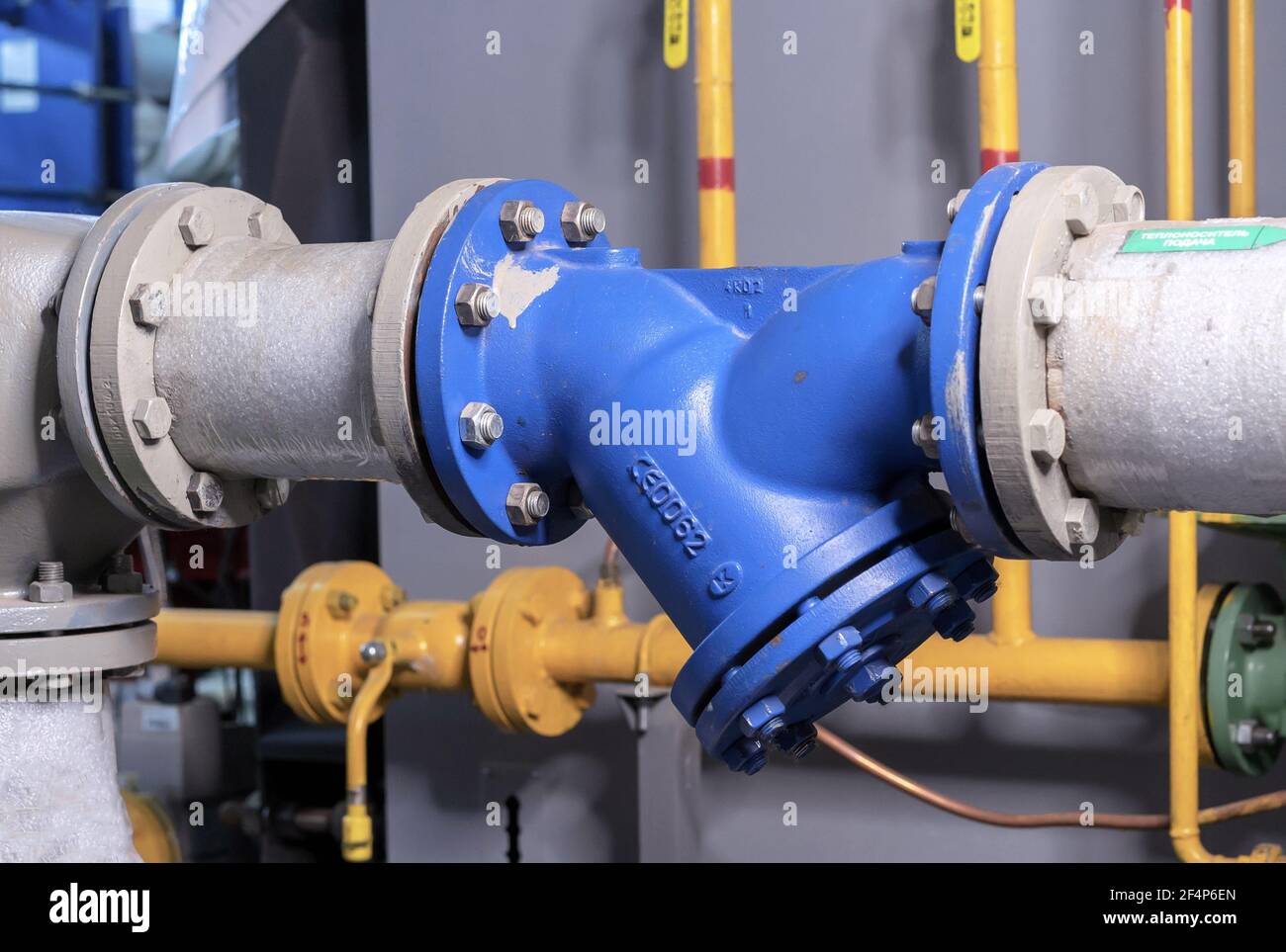 Water purification filter and mud collector in the gas boiler house ...