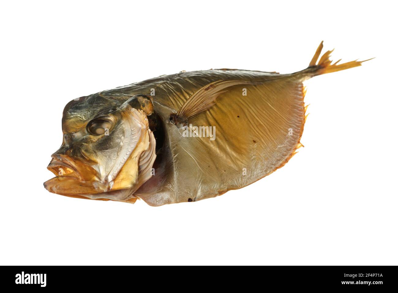 Smoked Vomer fish on a white background, isolated Stock Photo - Alamy