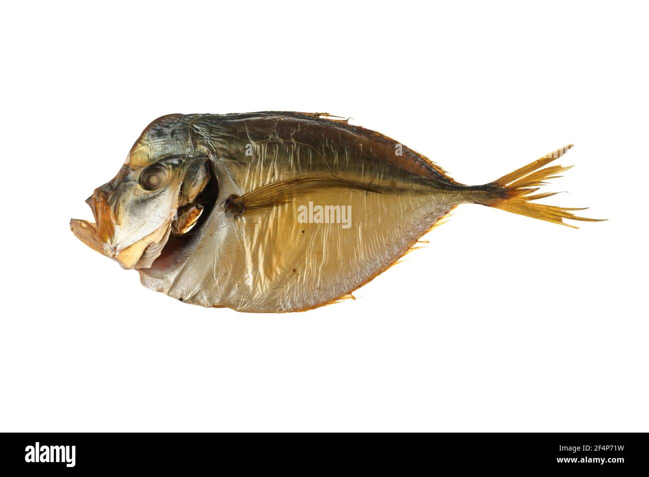 Smoked Vomer fish on a white background, isolated Stock Photo - Alamy