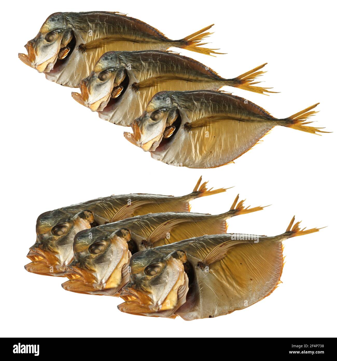 Smoked vomer fish, collage, on white background isolated Stock Photo ...