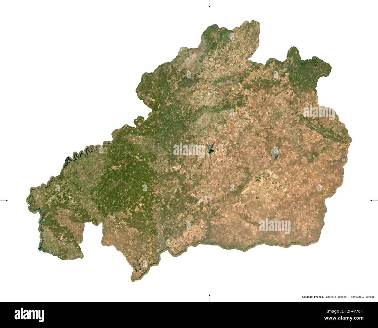 Castelo Branco, district of Portugal. Sentinel-2 satellite imagery ...