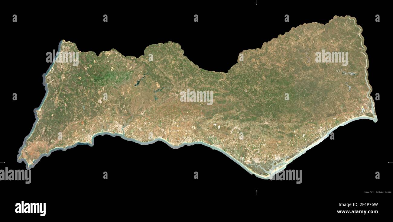 Faro, district of Portugal. Sentinel-2 satellite imagery. Shape ...