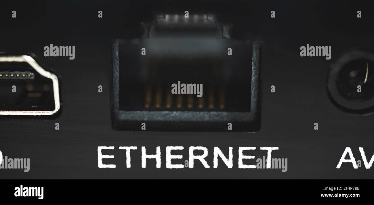 Connecting network cable, ethernet connector close-up Stock Photo - Alamy