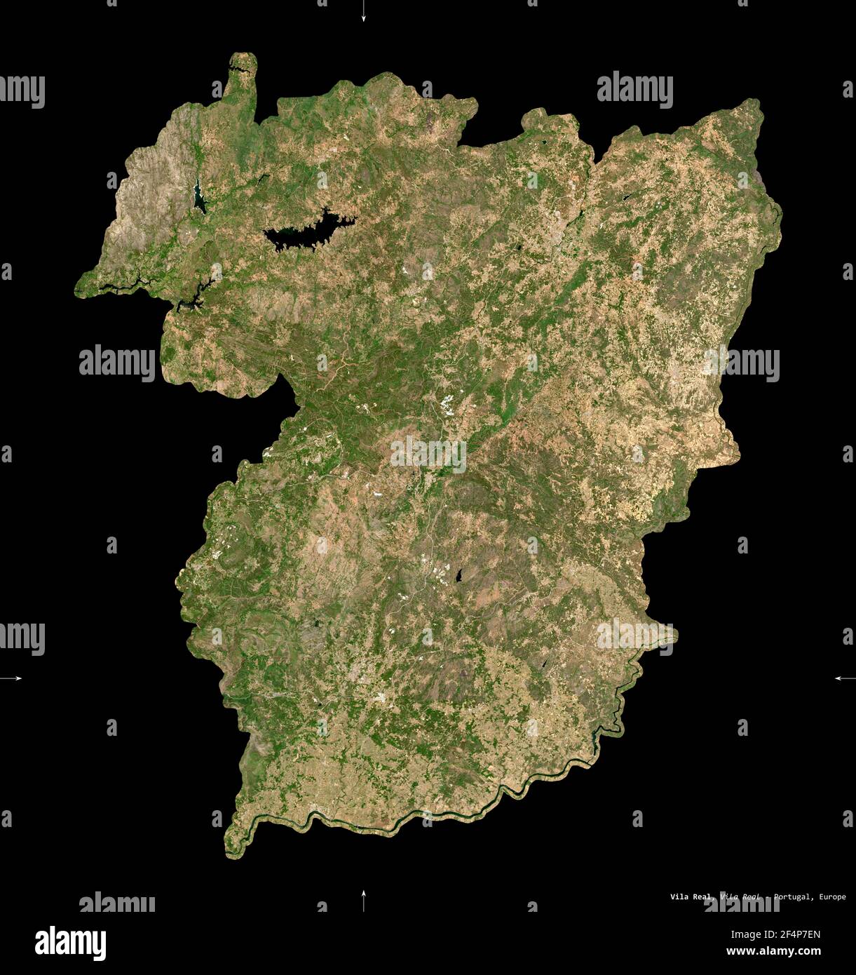 Vila Real, district of Portugal. Sentinel-2 satellite imagery. Shape ...