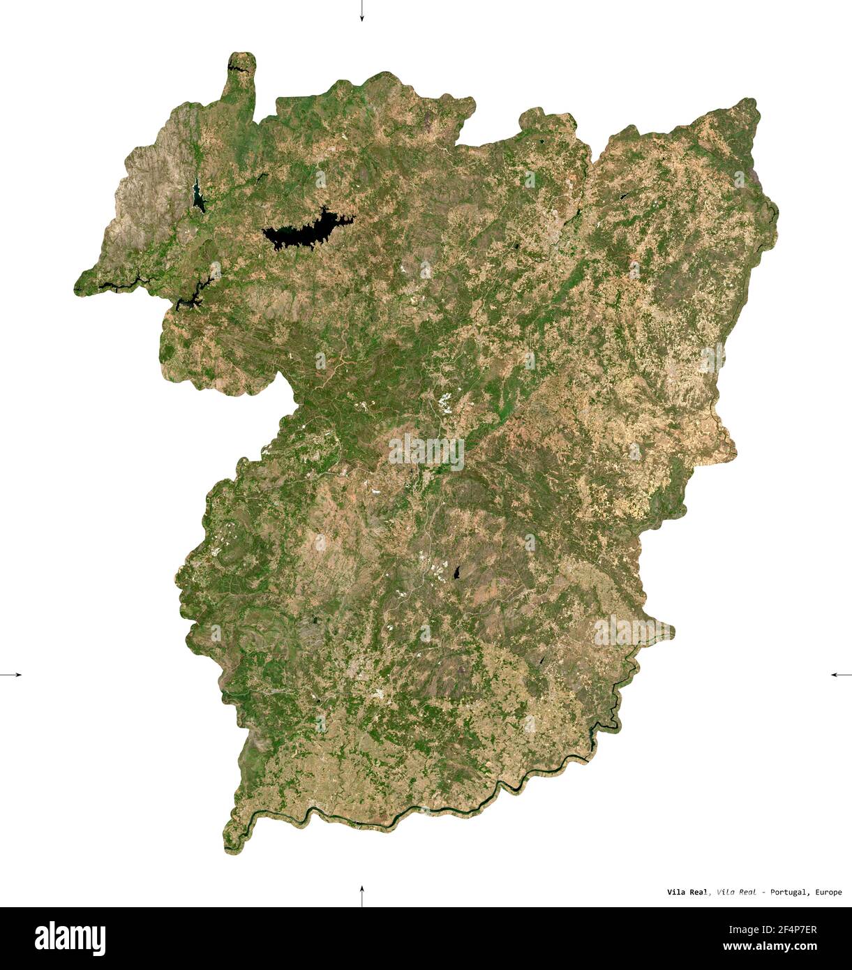 Vila Real, district of Portugal. Sentinel-2 satellite imagery. Shape ...
