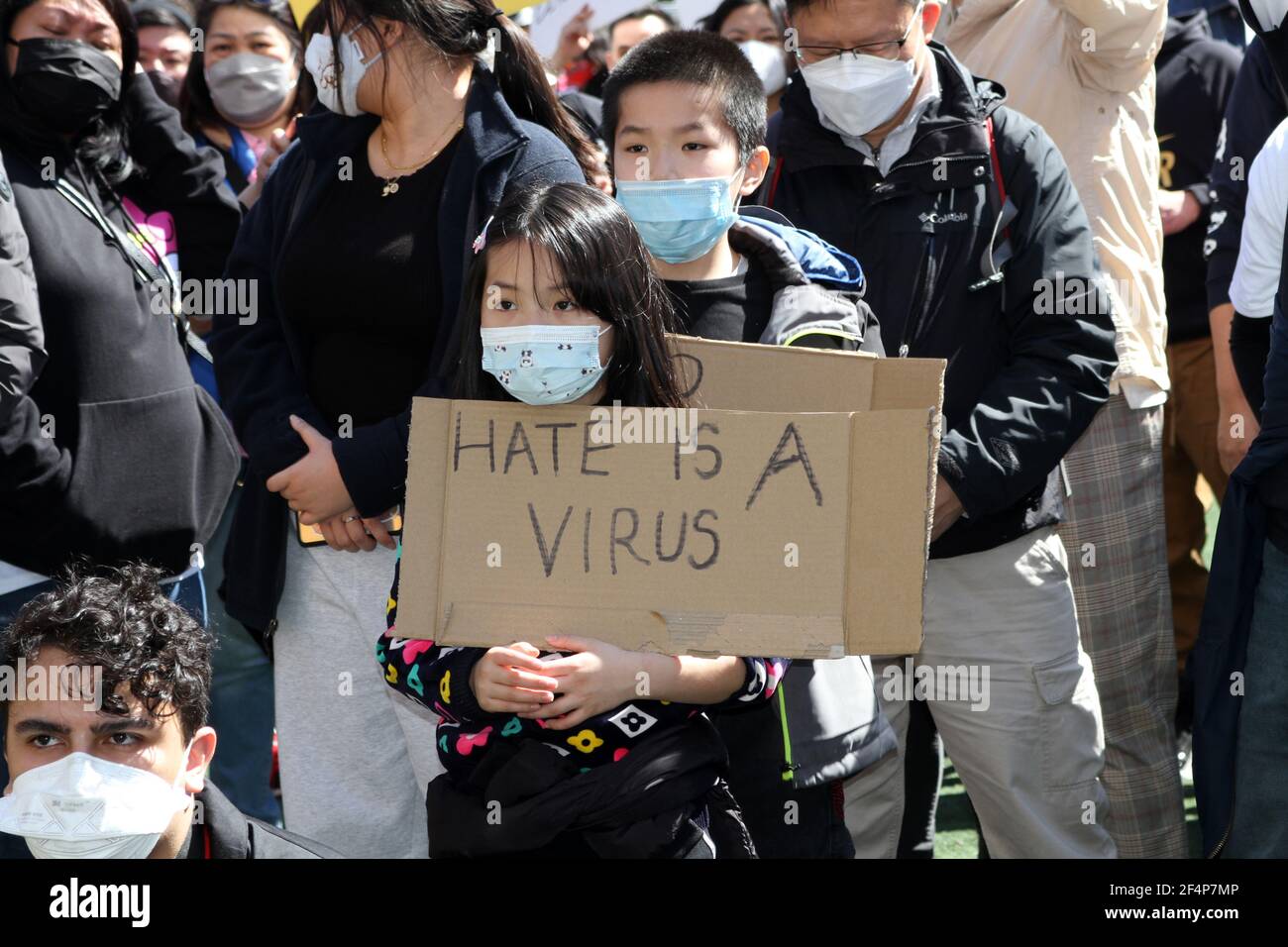 New York, New York, USA. 21st Mar, 2021. New York - Stop the Hate rally ...