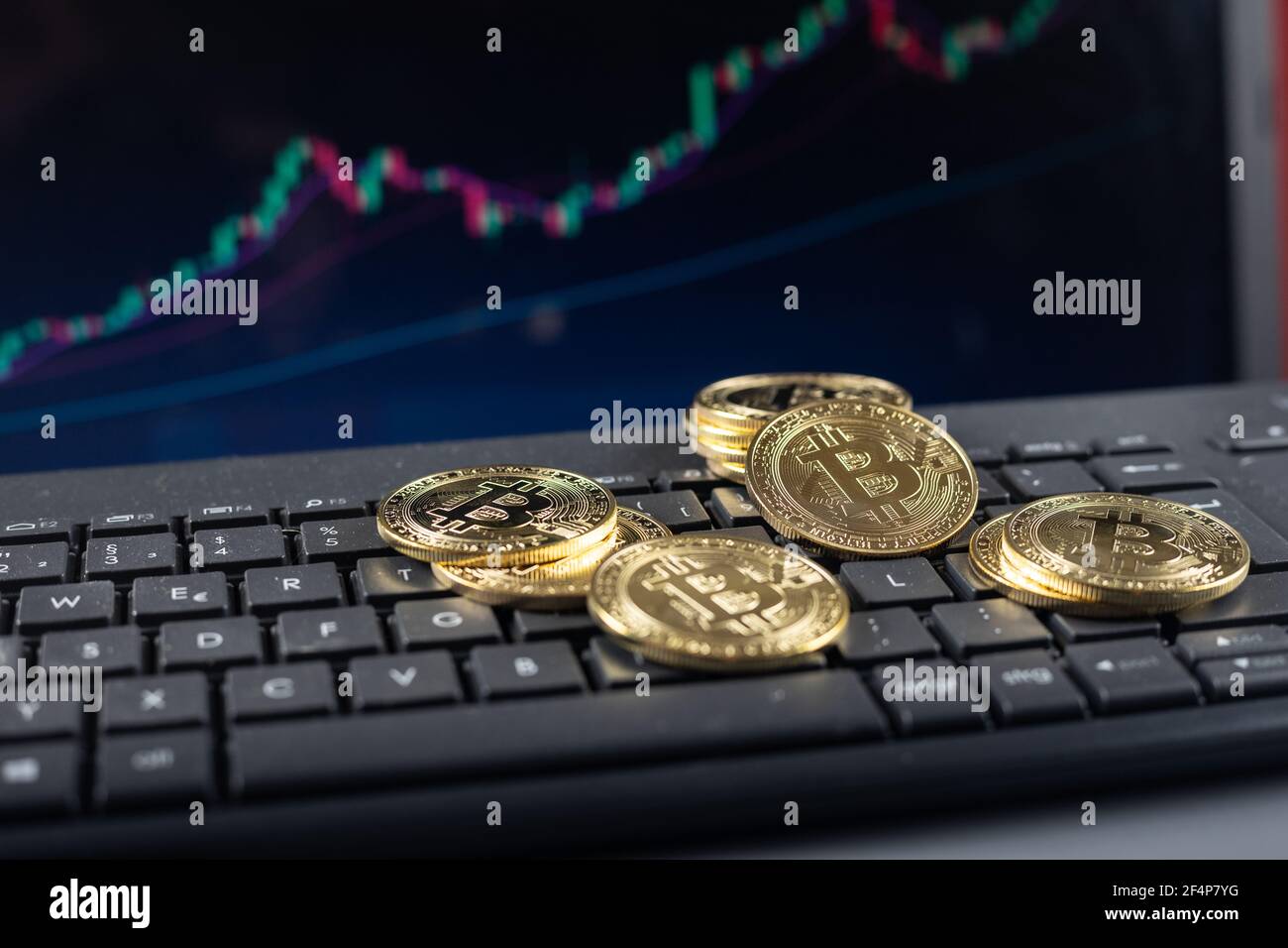 Bitcoin with Screen an Keyboard Stock Photo - Alamy