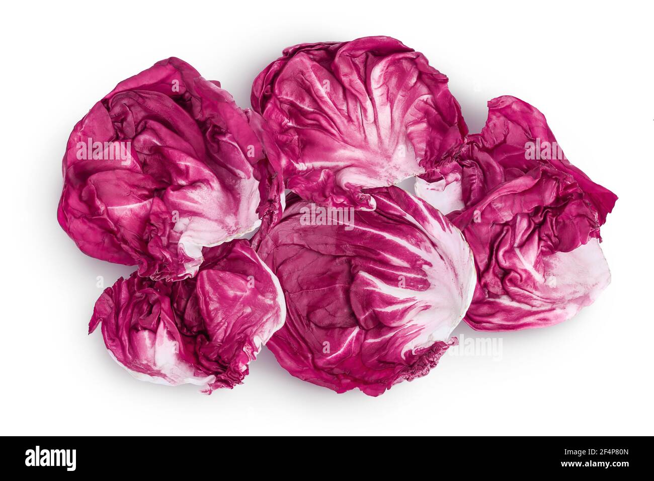 Fresh red radicchio salad leaf isolated on white background with ...