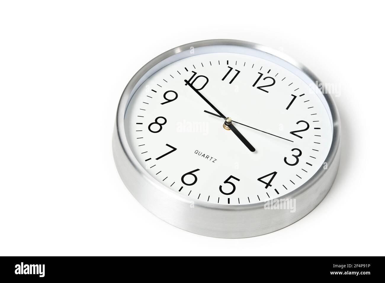 Classic clock on white background Stock Photo - Alamy