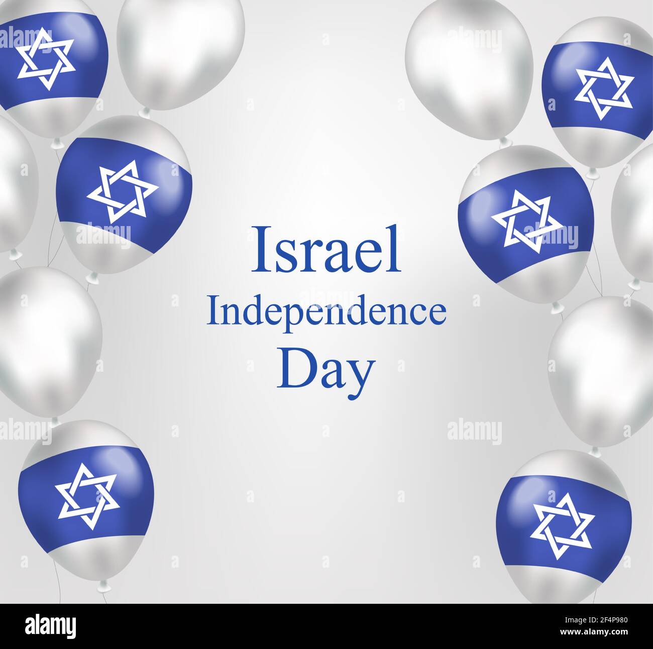 Happy Israel Independence Day greeting card in realistic style with ...