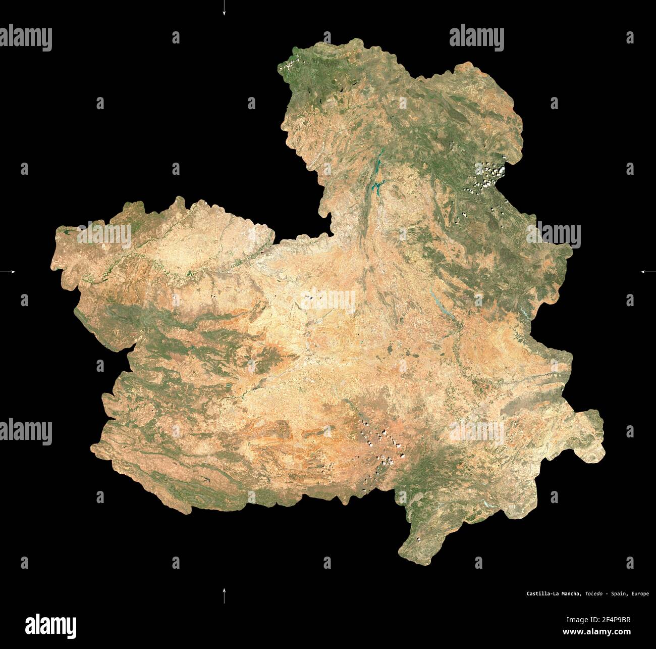 Castilla-La Mancha, autonomous community of Spain. Sentinel-2 satellite ...