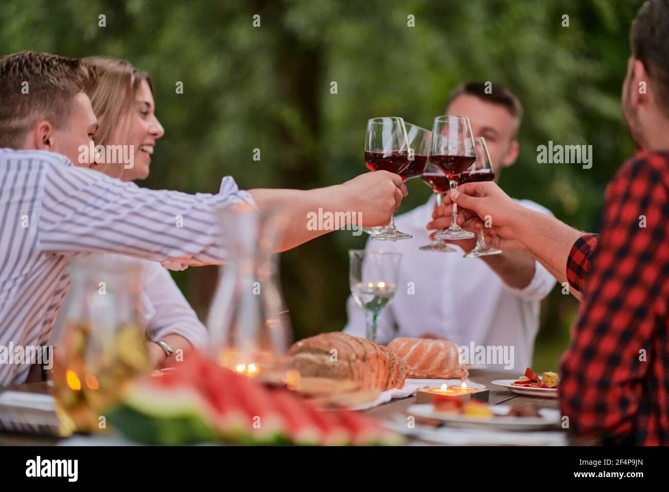 french dinner party on summer Stock Photo - Alamy