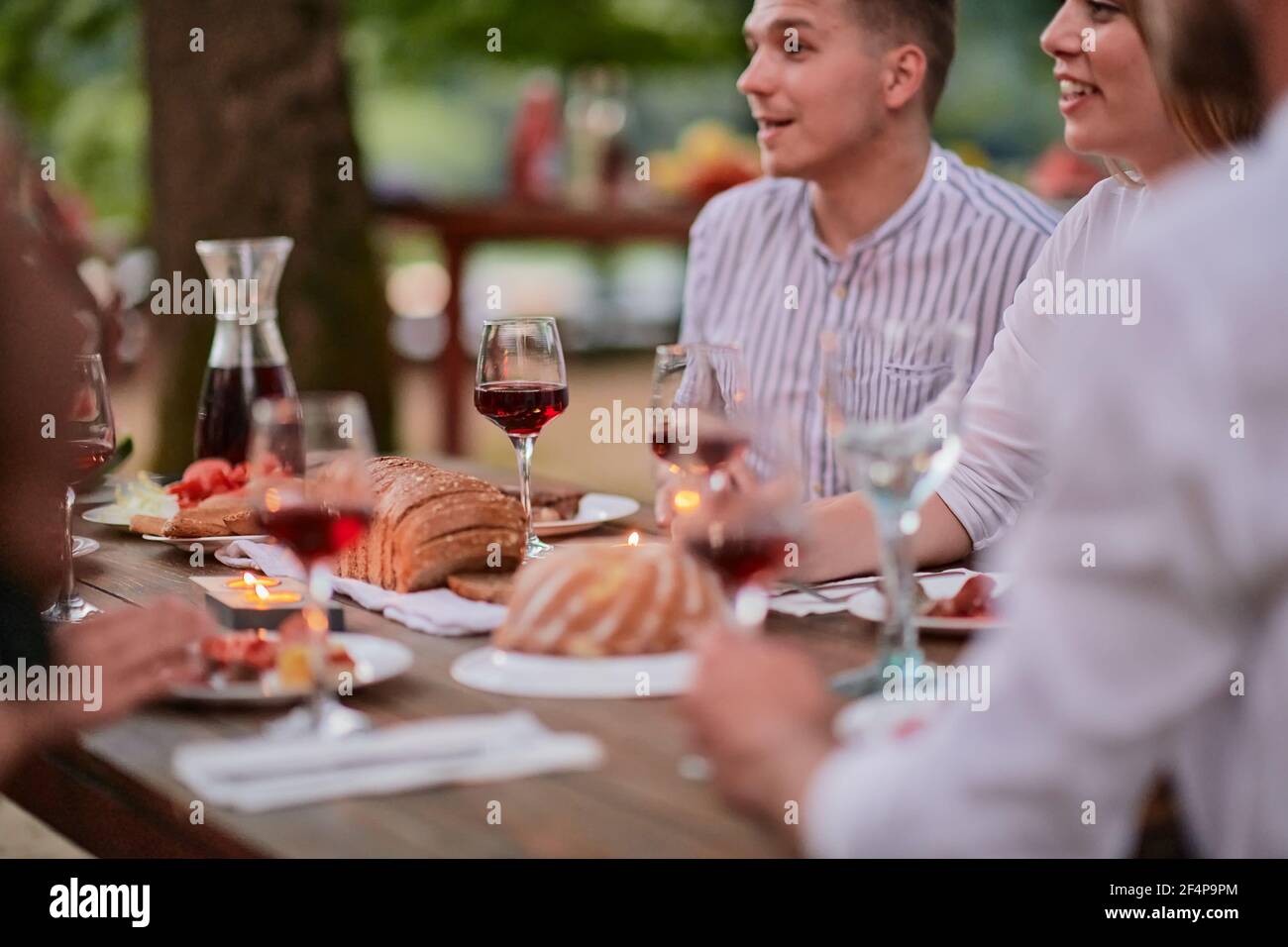 french dinner party on summer Stock Photo - Alamy