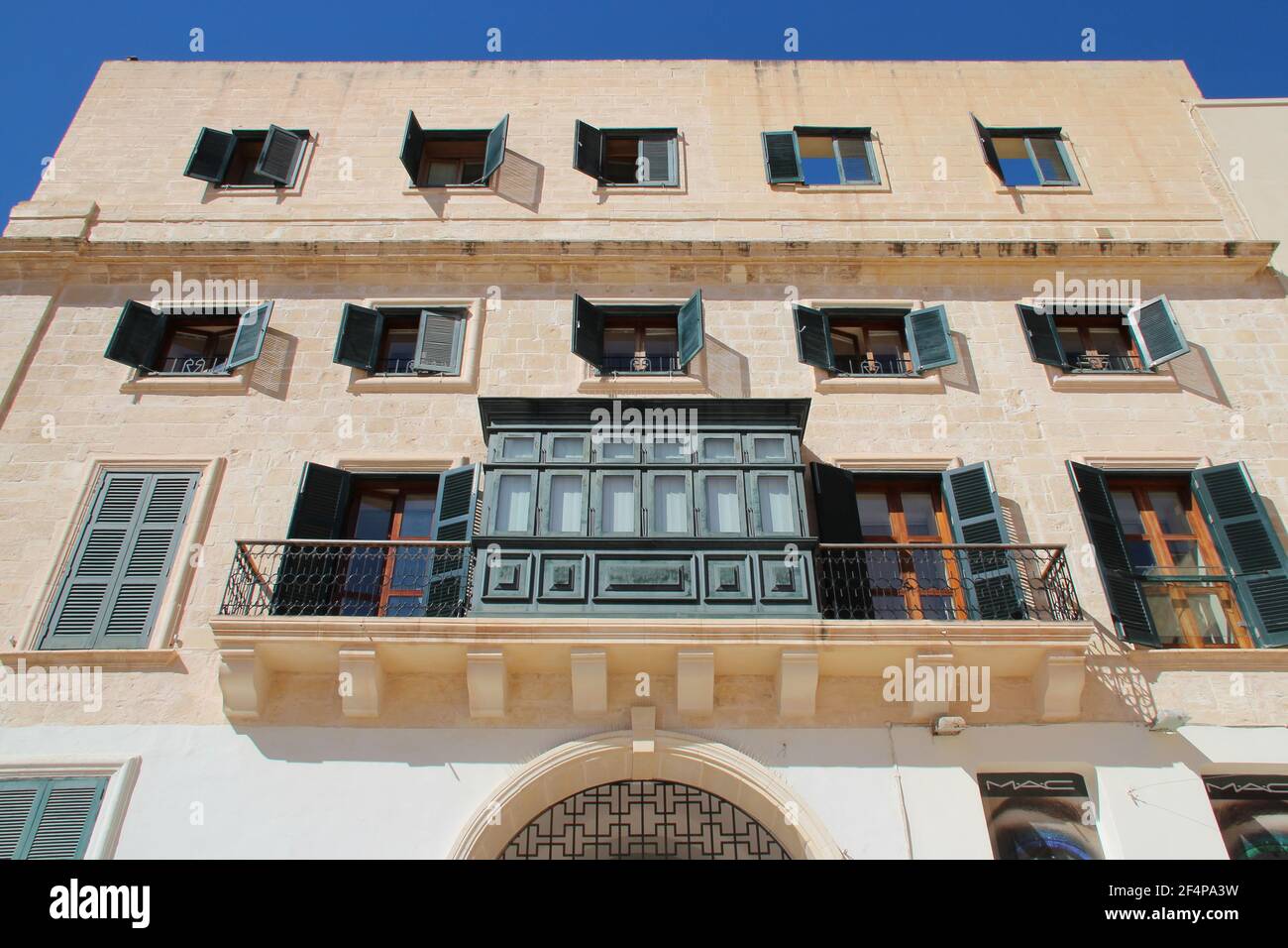 stone residential building in valletta in malta Stock Photo - Alamy