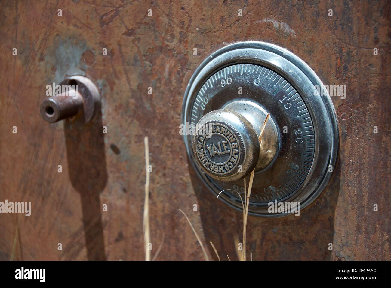 Vintage rusty Safe with Combination Lock dial Stock Photo - Alamy