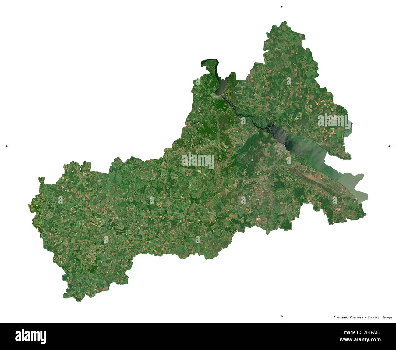 Cherkasy, region of Ukraine. Sentinel-2 satellite imagery. Shape ...