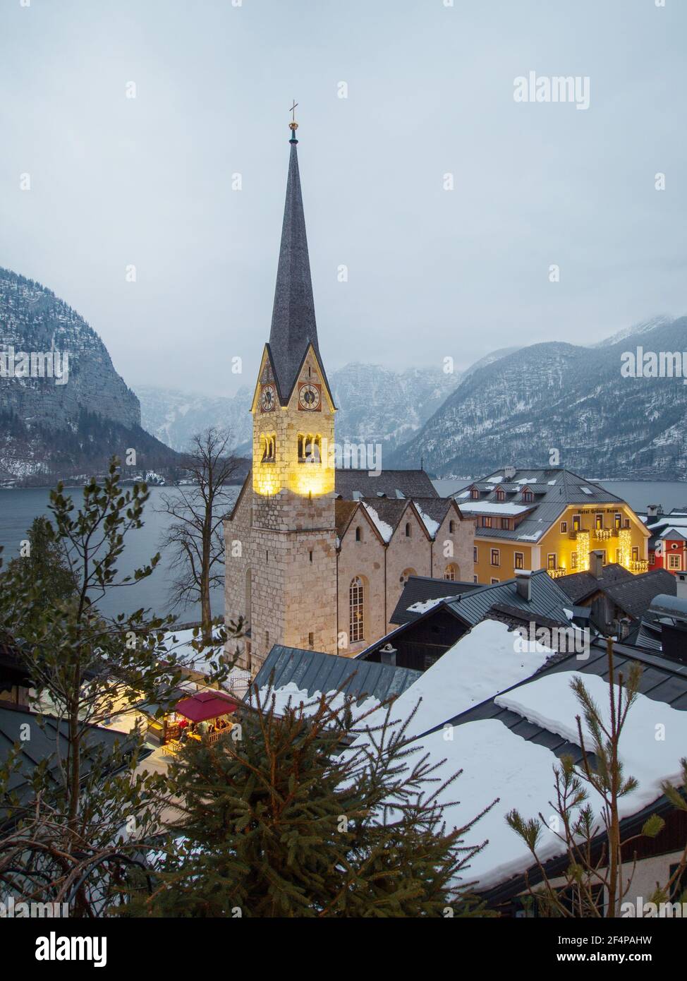 Famous Mountain Village Hallstatt In Austria High Resolution Stock ...