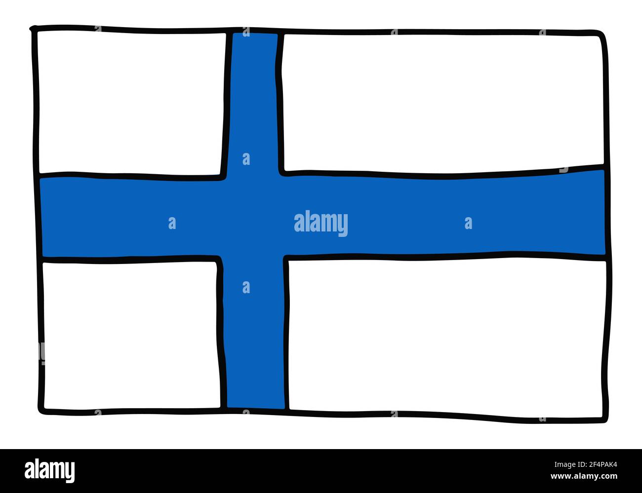 Finland Doodle flag hand drawn . Sketch Vector illustration Stock ...