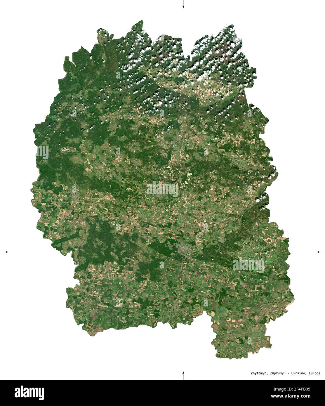 Zhytomyr, region of Ukraine. Sentinel-2 satellite imagery. Shape ...