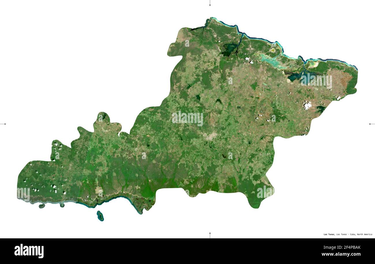Las Tunas, province of Cuba. Sentinel-2 satellite imagery. Shape ...
