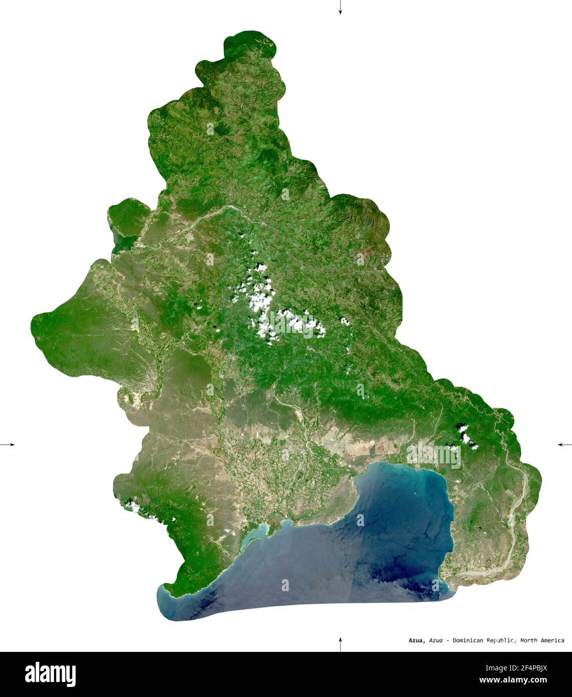 Azua, province of Dominican Republic. Sentinel-2 satellite imagery ...