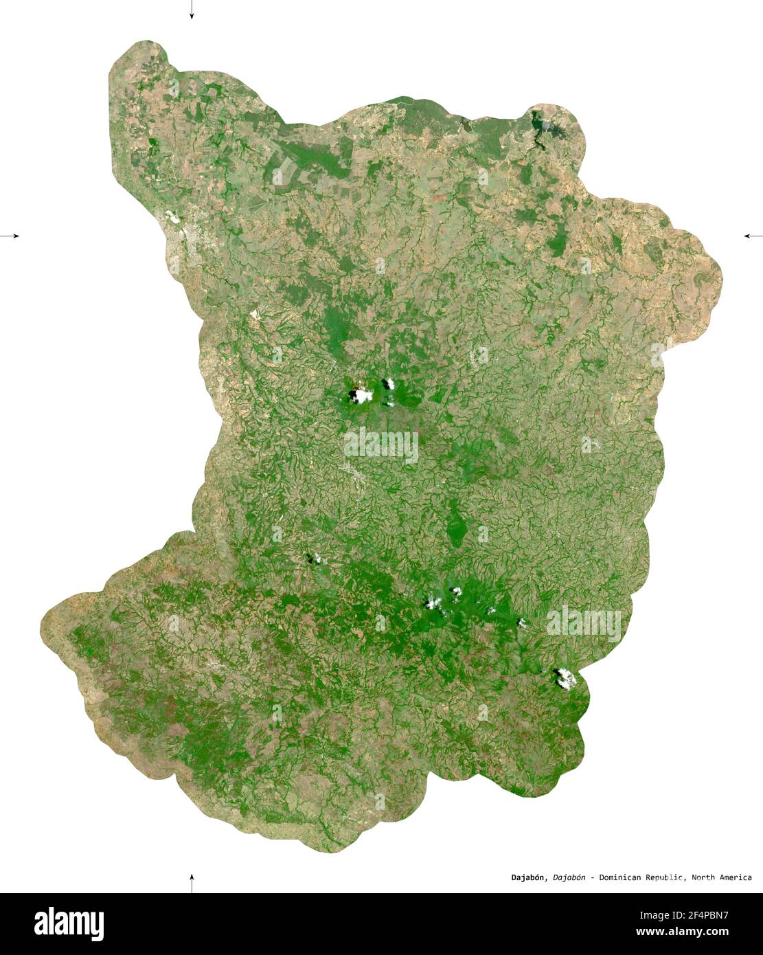 Dajabon, province of Dominican Republic. Sentinel-2 satellite imagery ...