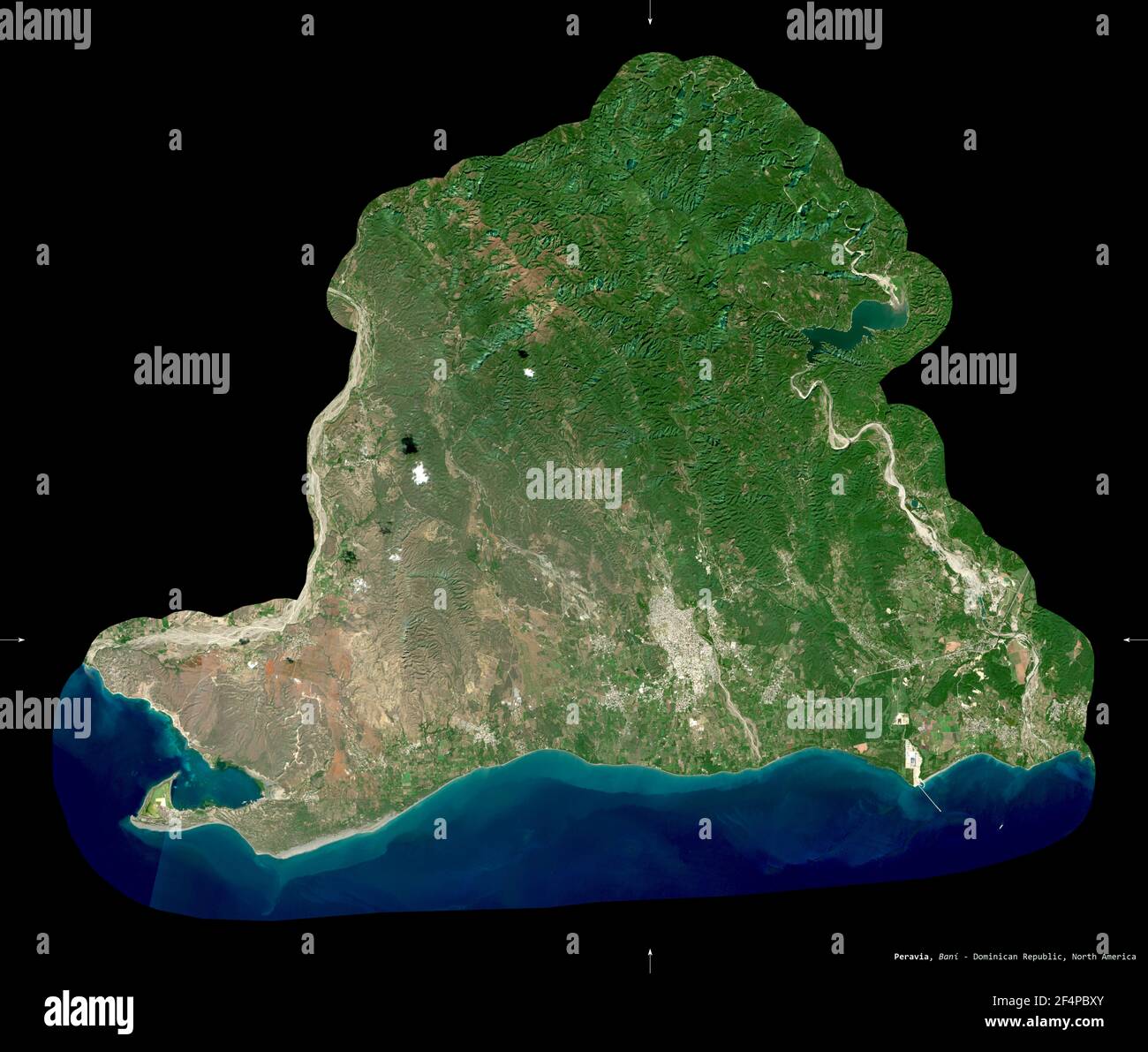 Peravia, province of Dominican Republic. Sentinel-2 satellite imagery ...