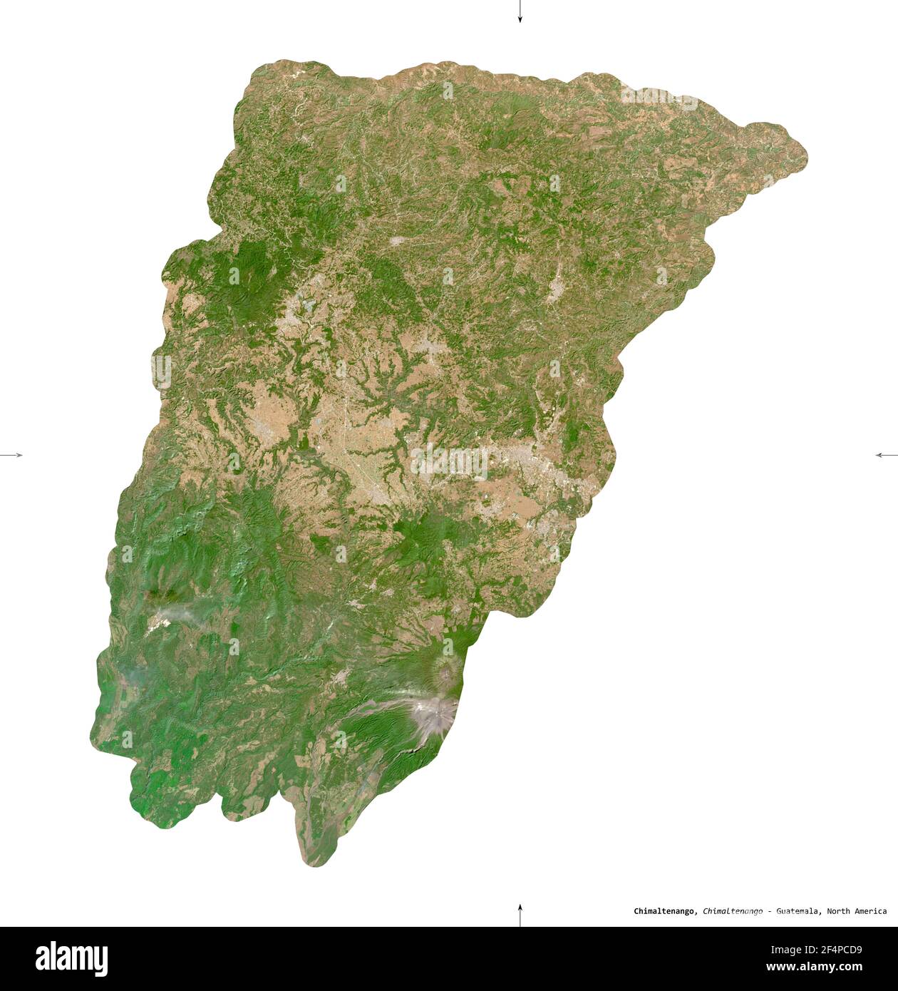 Chimaltenango, department of Guatemala. Sentinel-2 satellite imagery ...