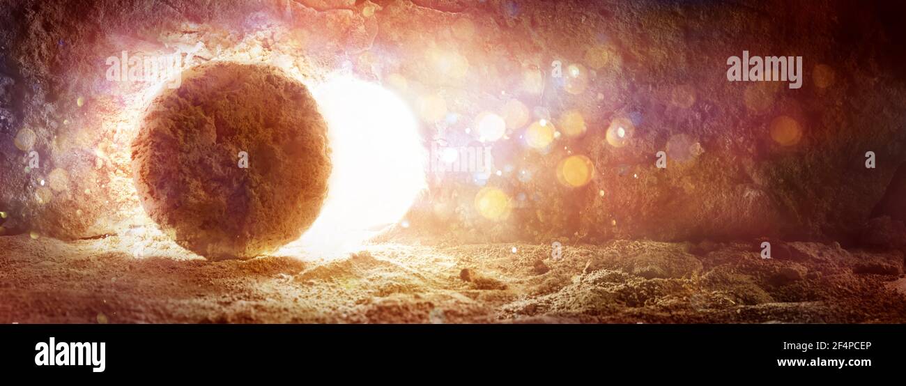 Abstract Resurrection Concept - Rolled Rock With Defocused Lights Stock ...