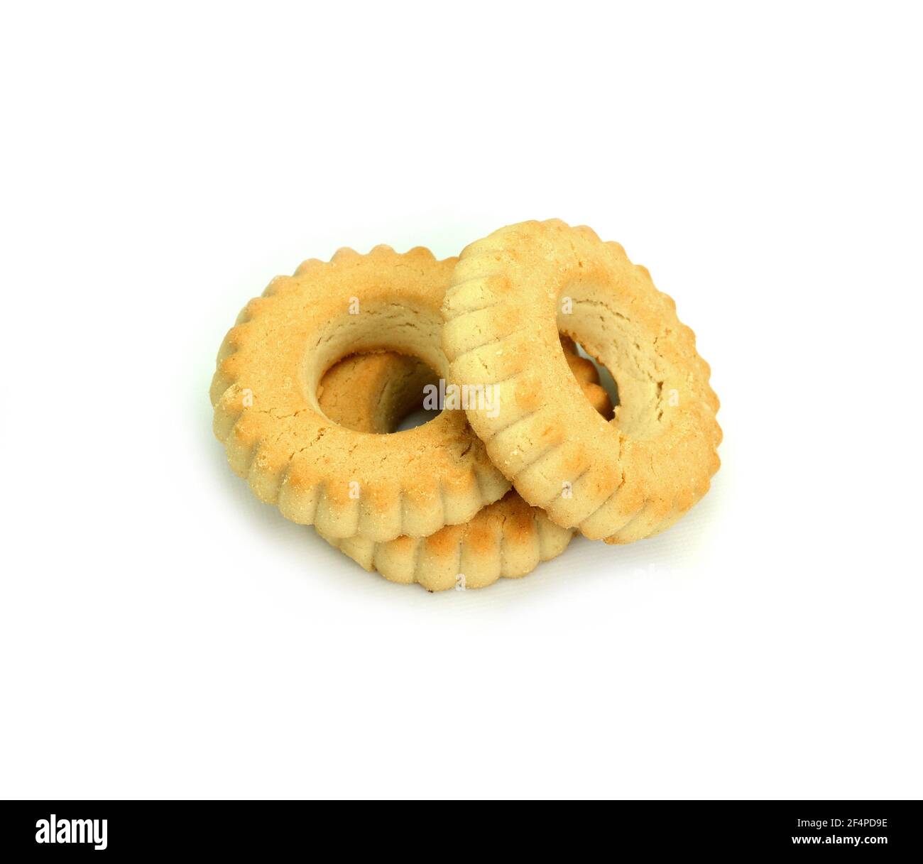 Ring biscuits pile isolated on a white background Stock Photo - Alamy