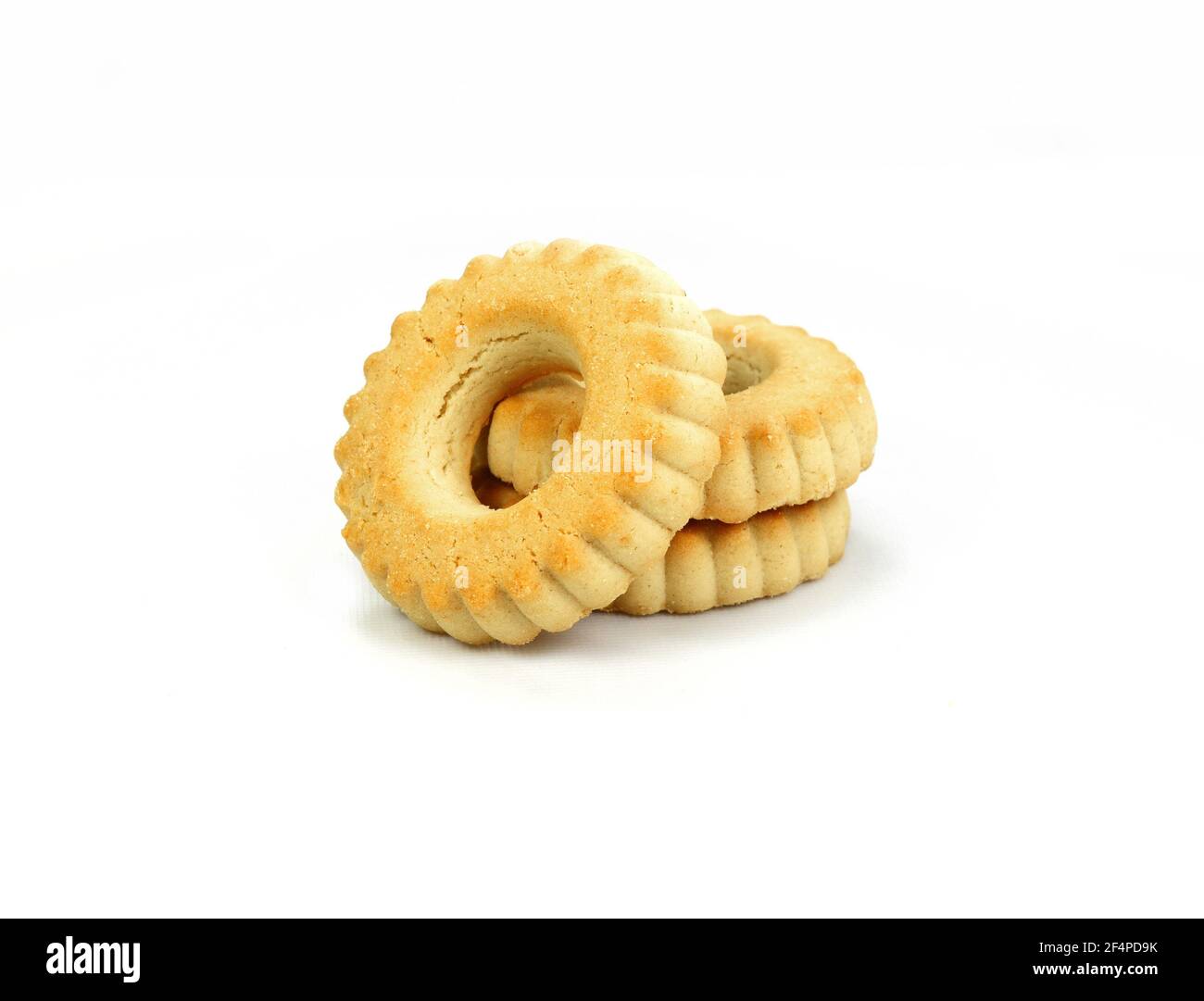 Ring biscuits pile isolated on a white background Stock Photo - Alamy