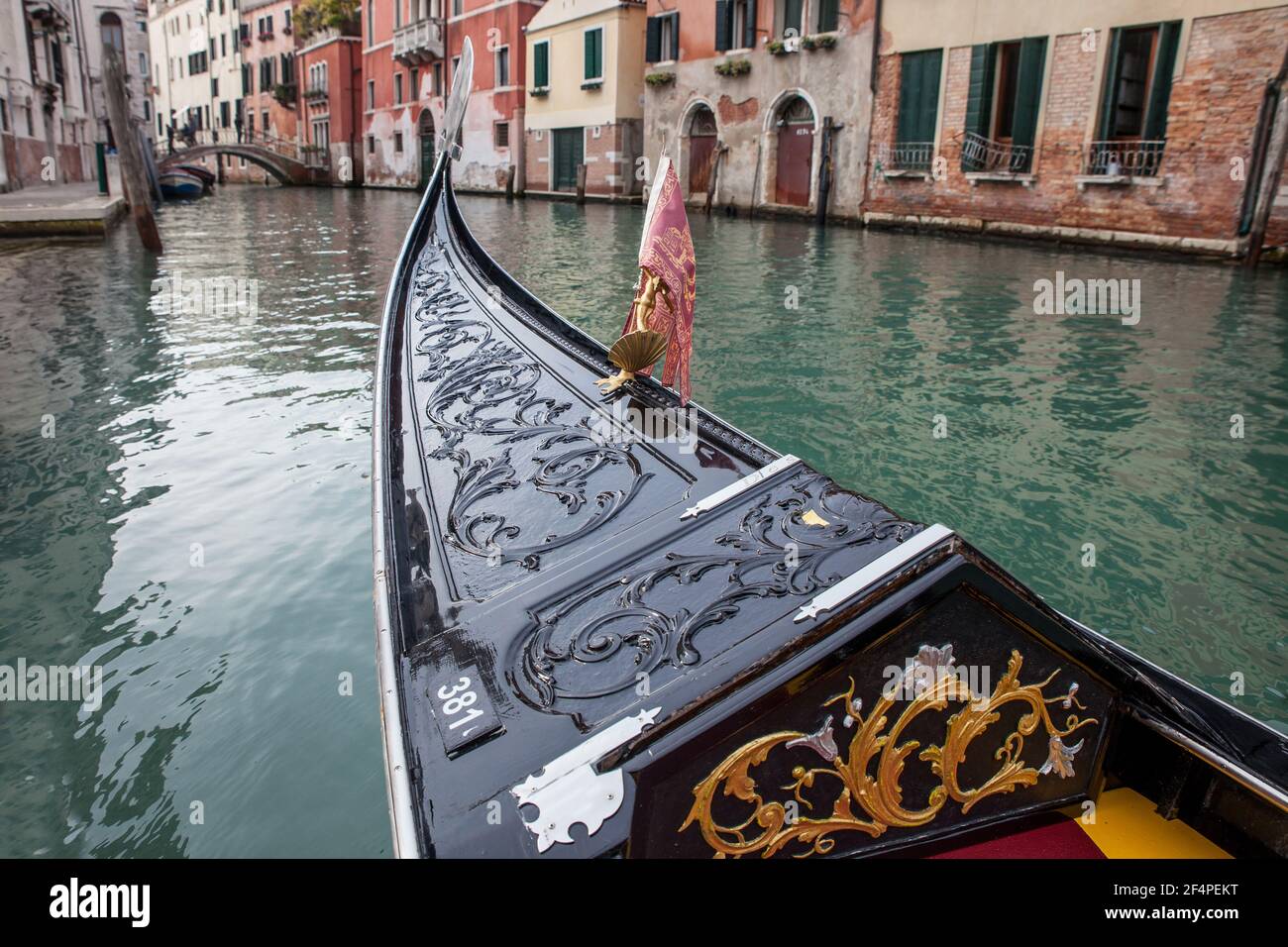 old Venice, channel with boats Stock Photo - Alamy