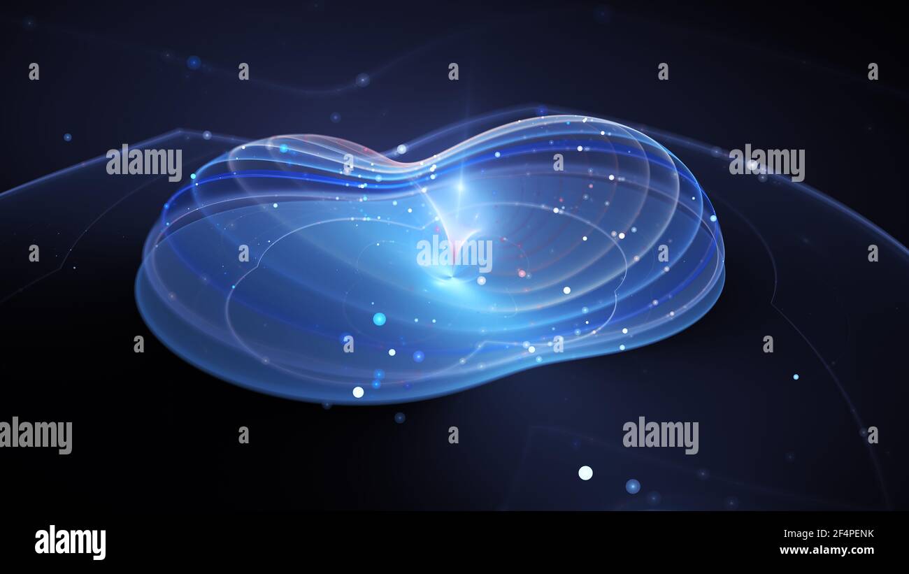 Blue glowing qubit, computer generated abstract background, 3D rendering Stock Photo - Alamy