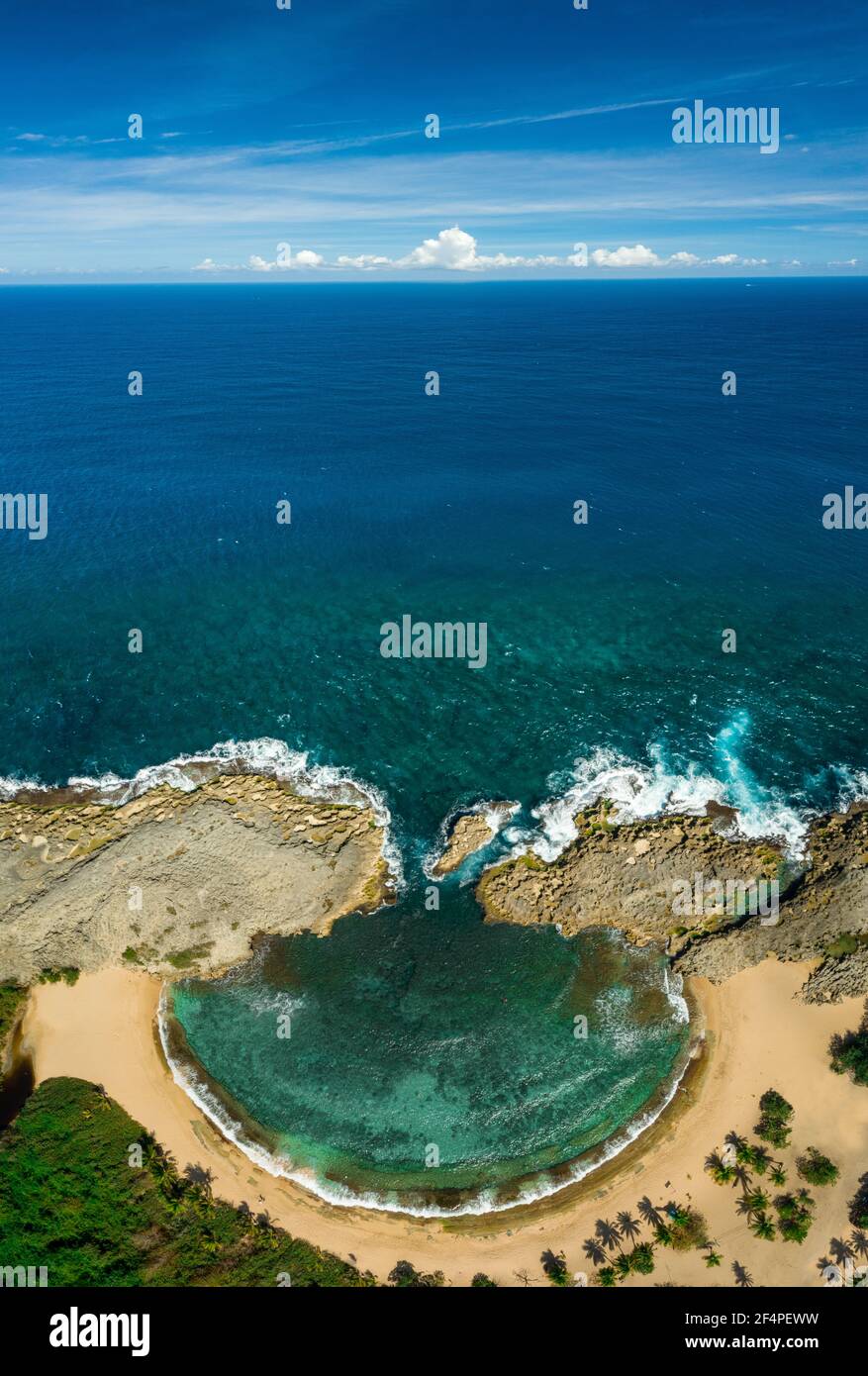 Aerial Shots of Circular Ocean Cove in Puerto Rico Stock Photo - Alamy