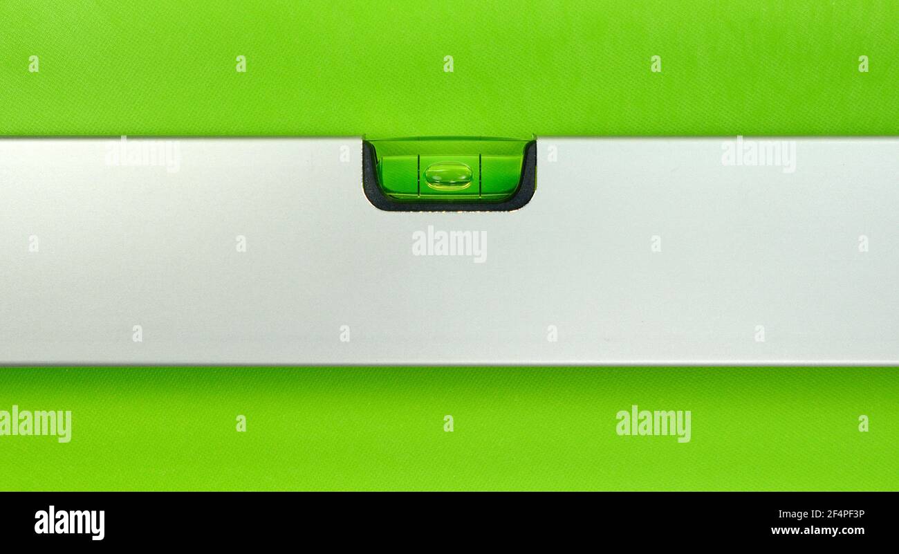 Green bubble level isolated on a white background with clipping path ...