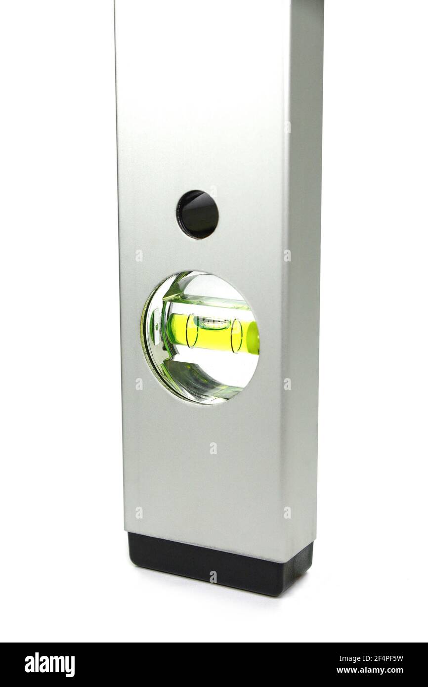 Green bubble level isolated on a white background with clipping path ...