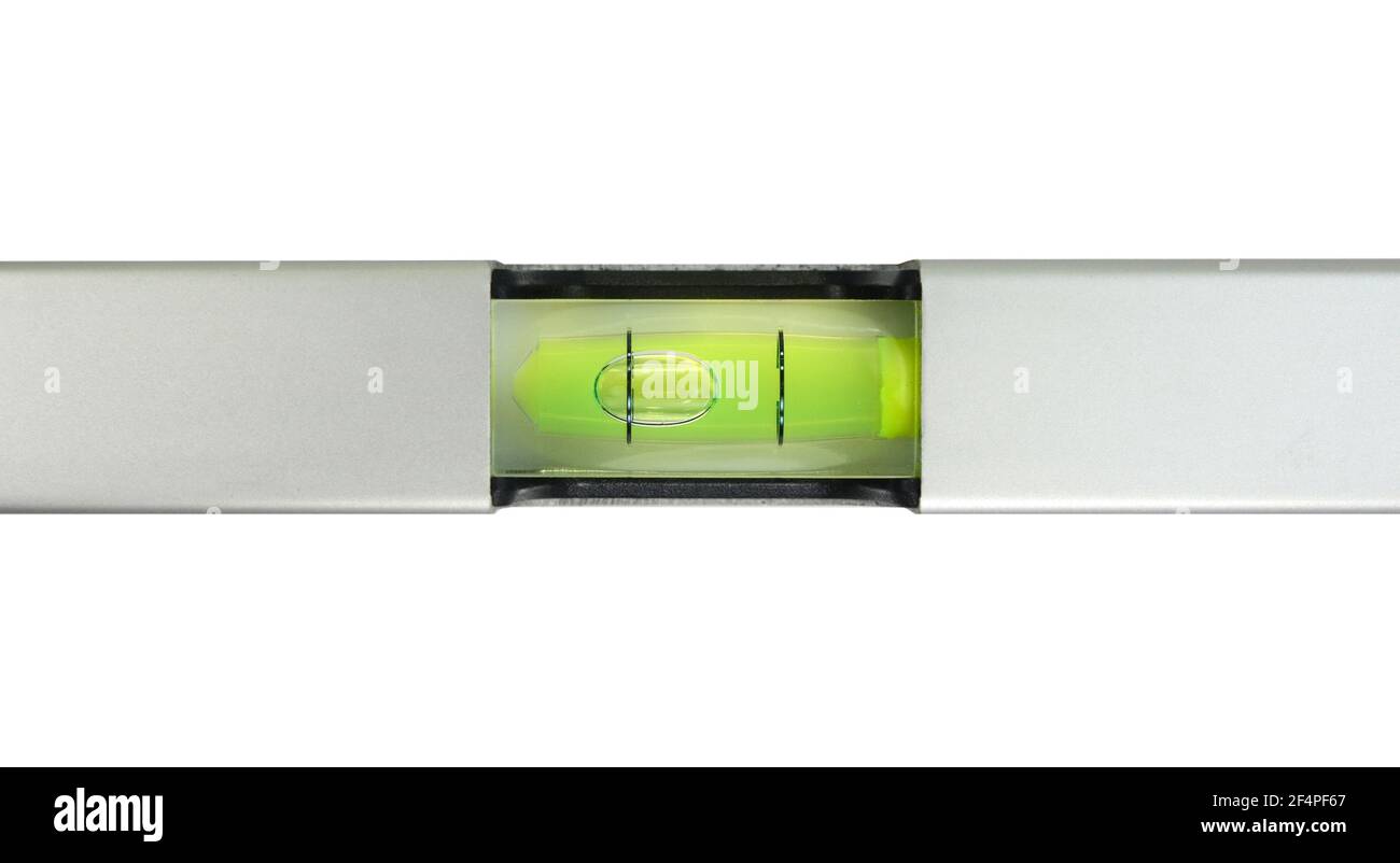 Green bubble level isolated on a white background with clipping path ...