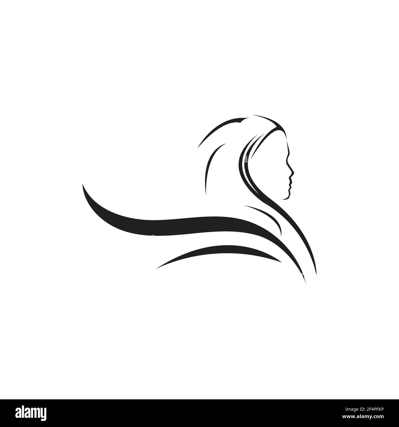 muslimah logo for hijab or scarf fashion product with black colour ...