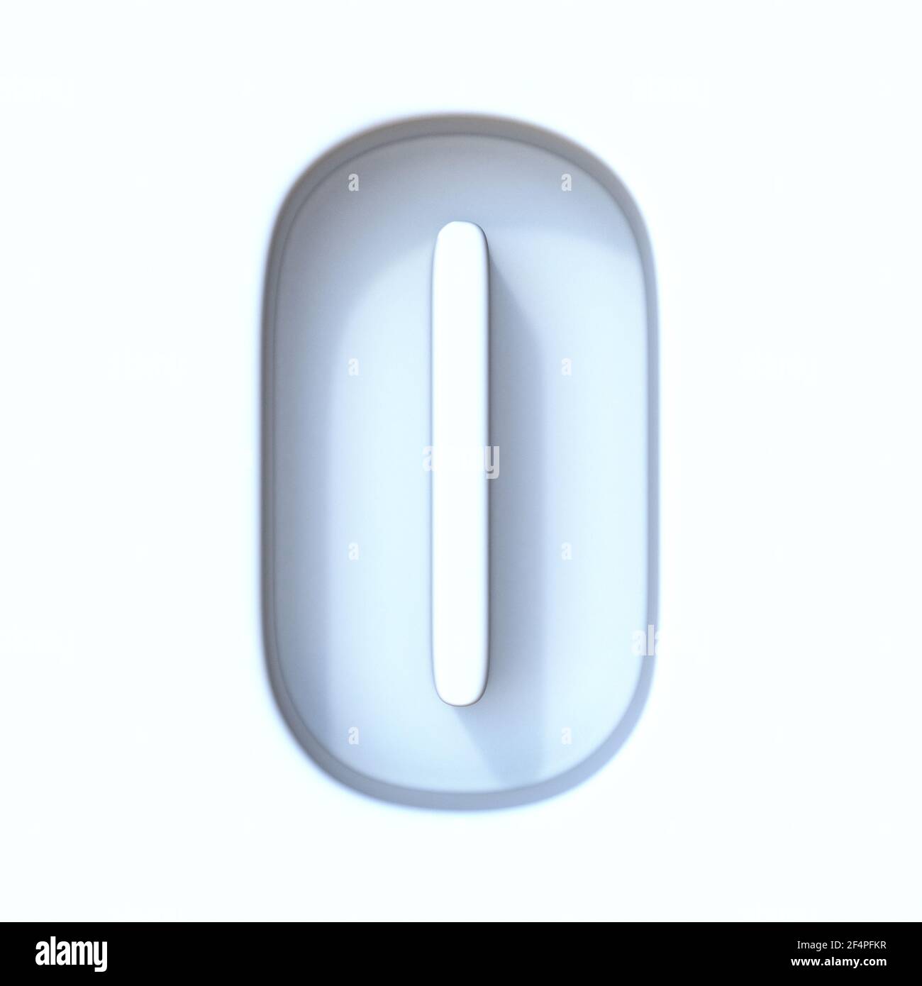 White hole shadow font Number 0 ZERO 3D render illustration isolated on ...