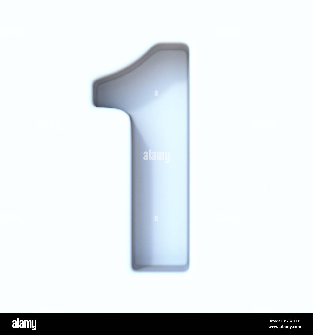 White hole shadow font Number 1 ONE 3D render illustration isolated on ...