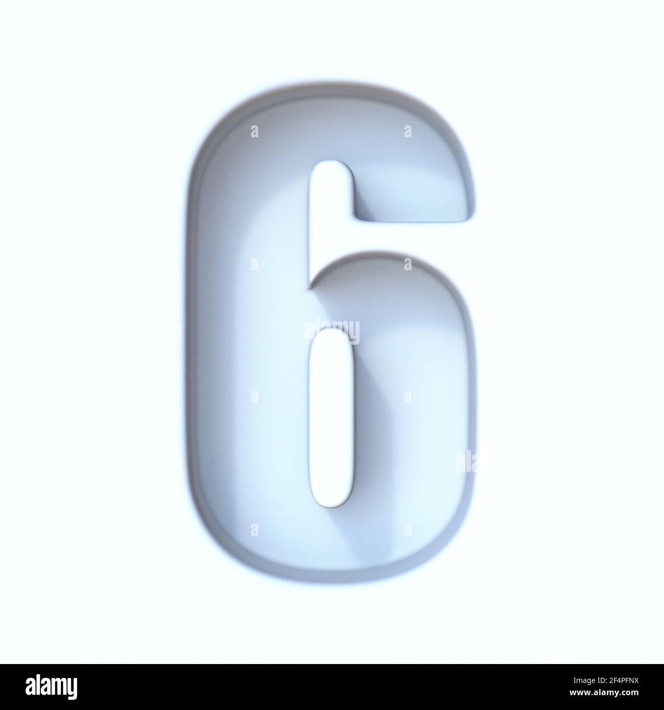 White hole shadow font Number 6 SIX 3D render illustration isolated on ...