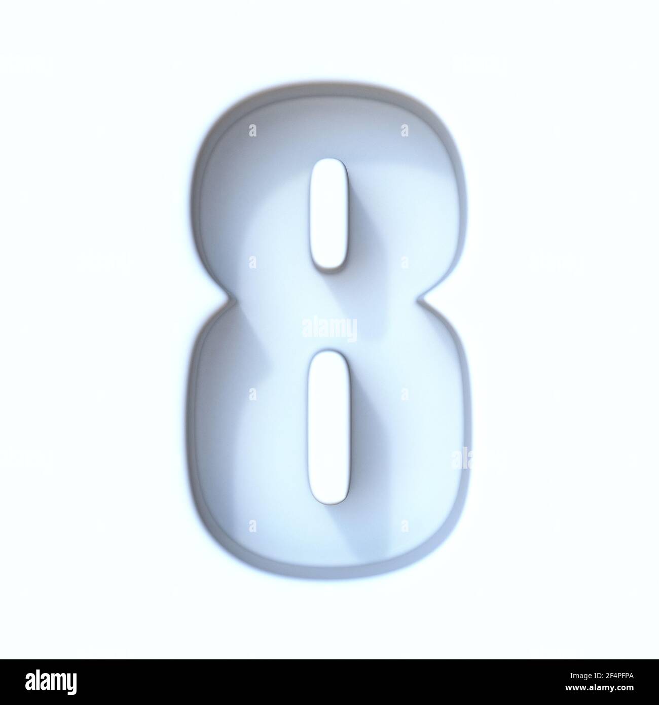 White hole shadow font Number 8 EIGHT 3D render illustration isolated ...