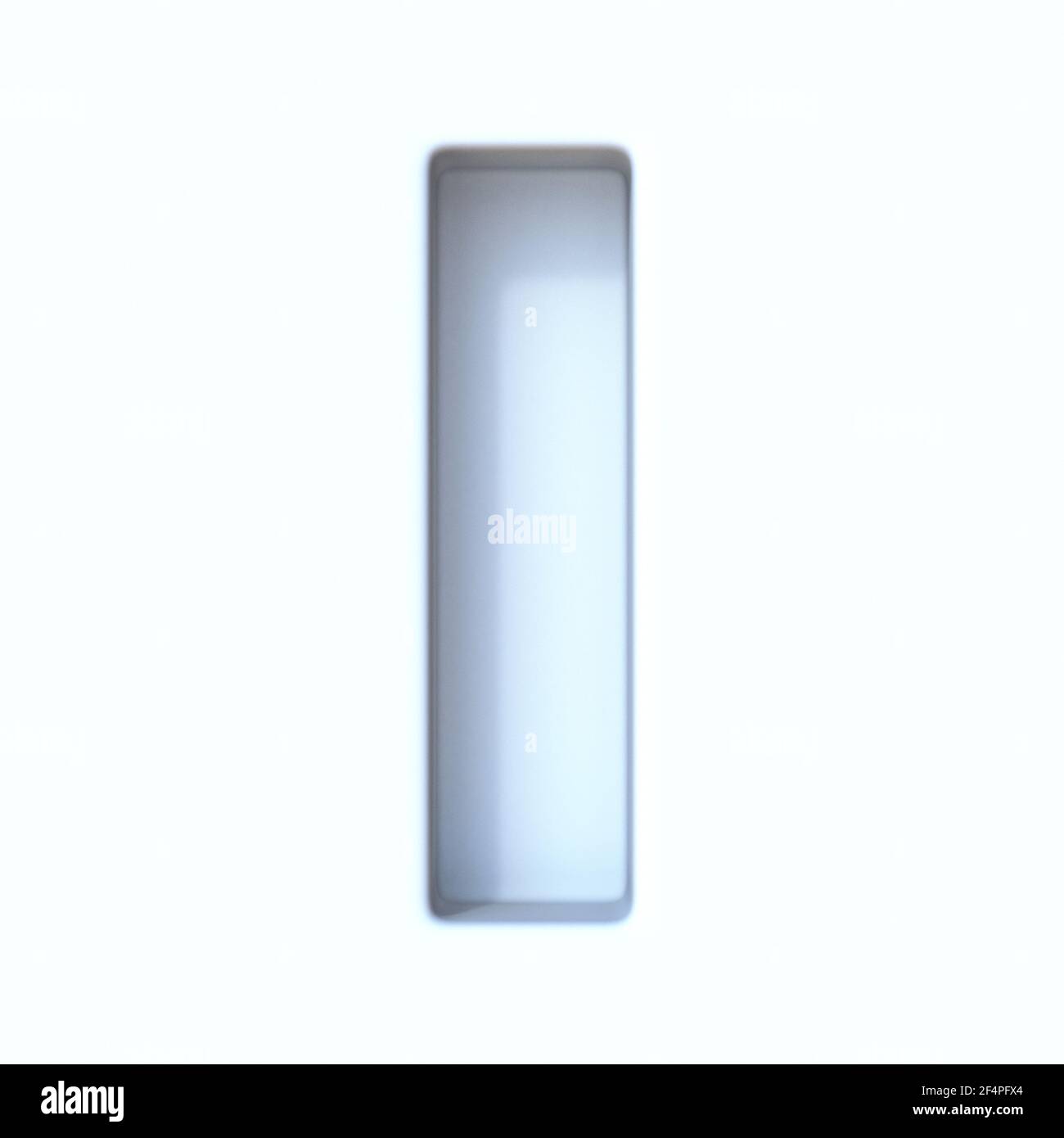 White hole shadow font Letter I 3D render illustration isolated on ...