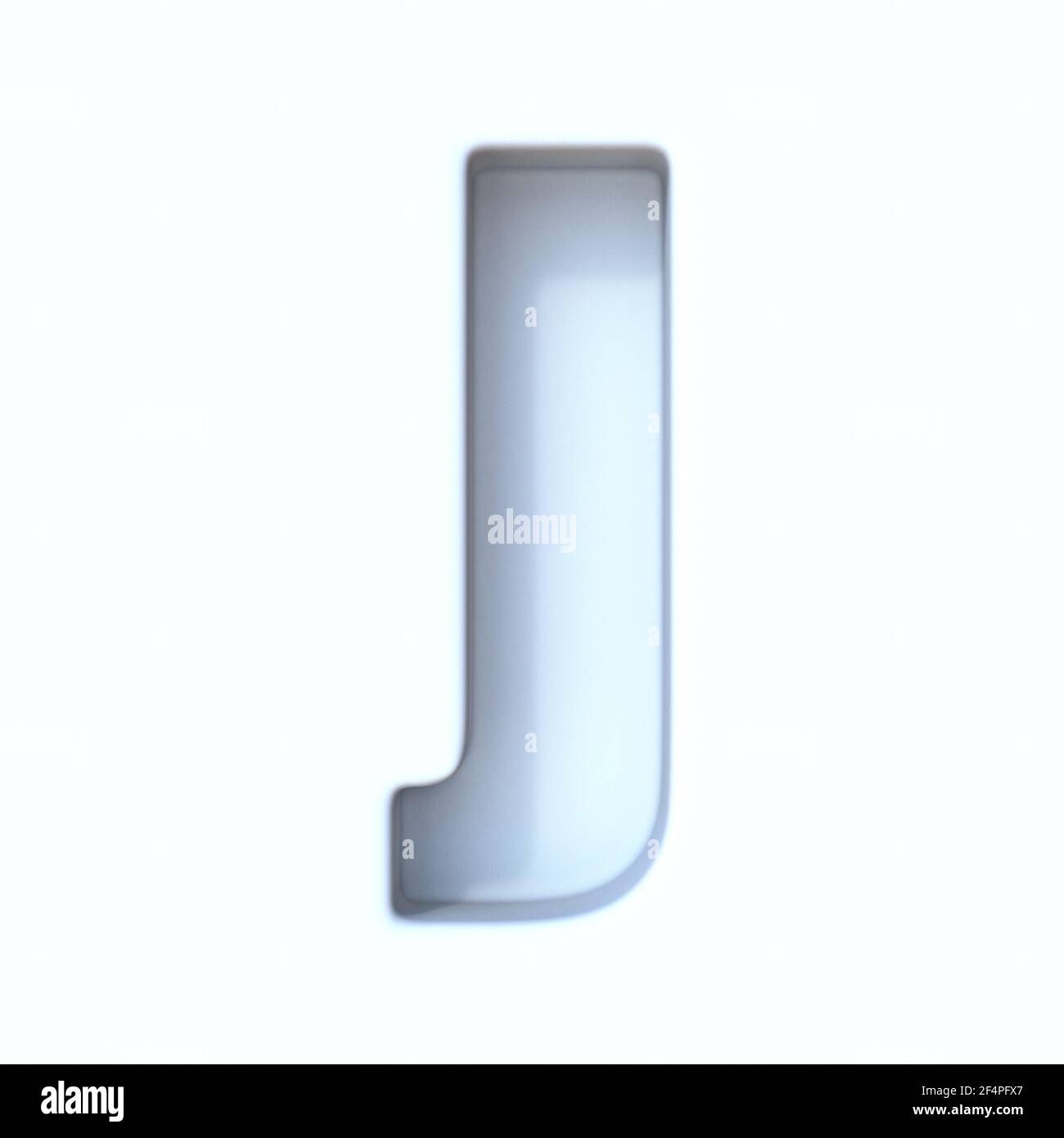 White hole shadow font Letter J 3D render illustration isolated on ...