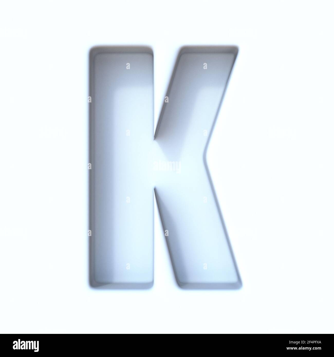 White hole shadow font Letter K 3D render illustration isolated on ...