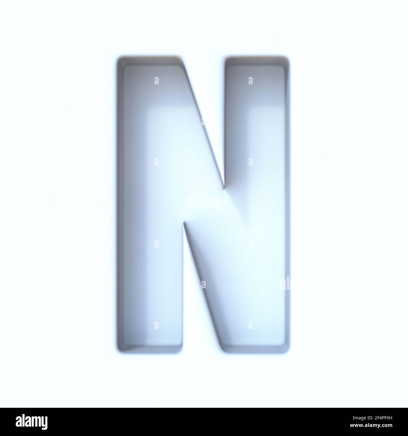 White hole shadow font Letter N 3D render illustration isolated on ...