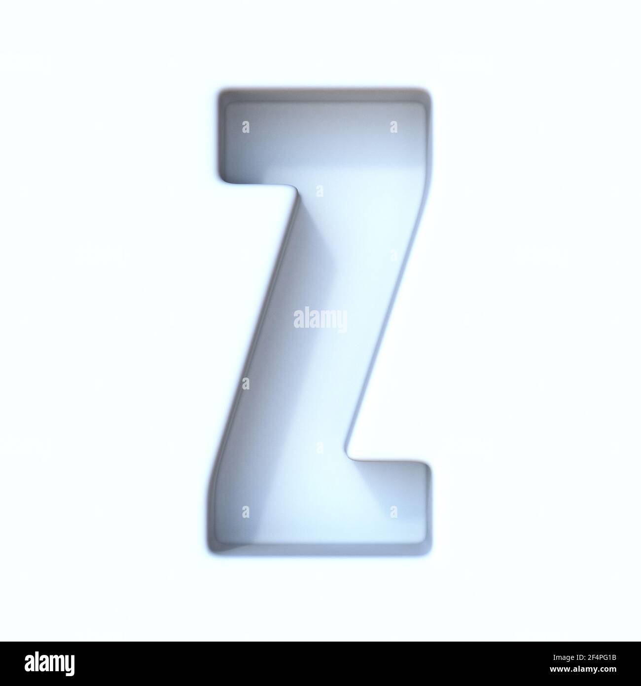 White hole shadow font Letter Z 3D render illustration isolated on ...