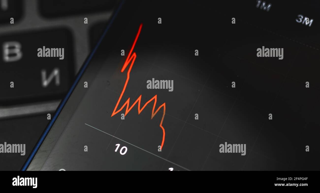 Stock crash graph, market exchange loss concept photo, financial ...